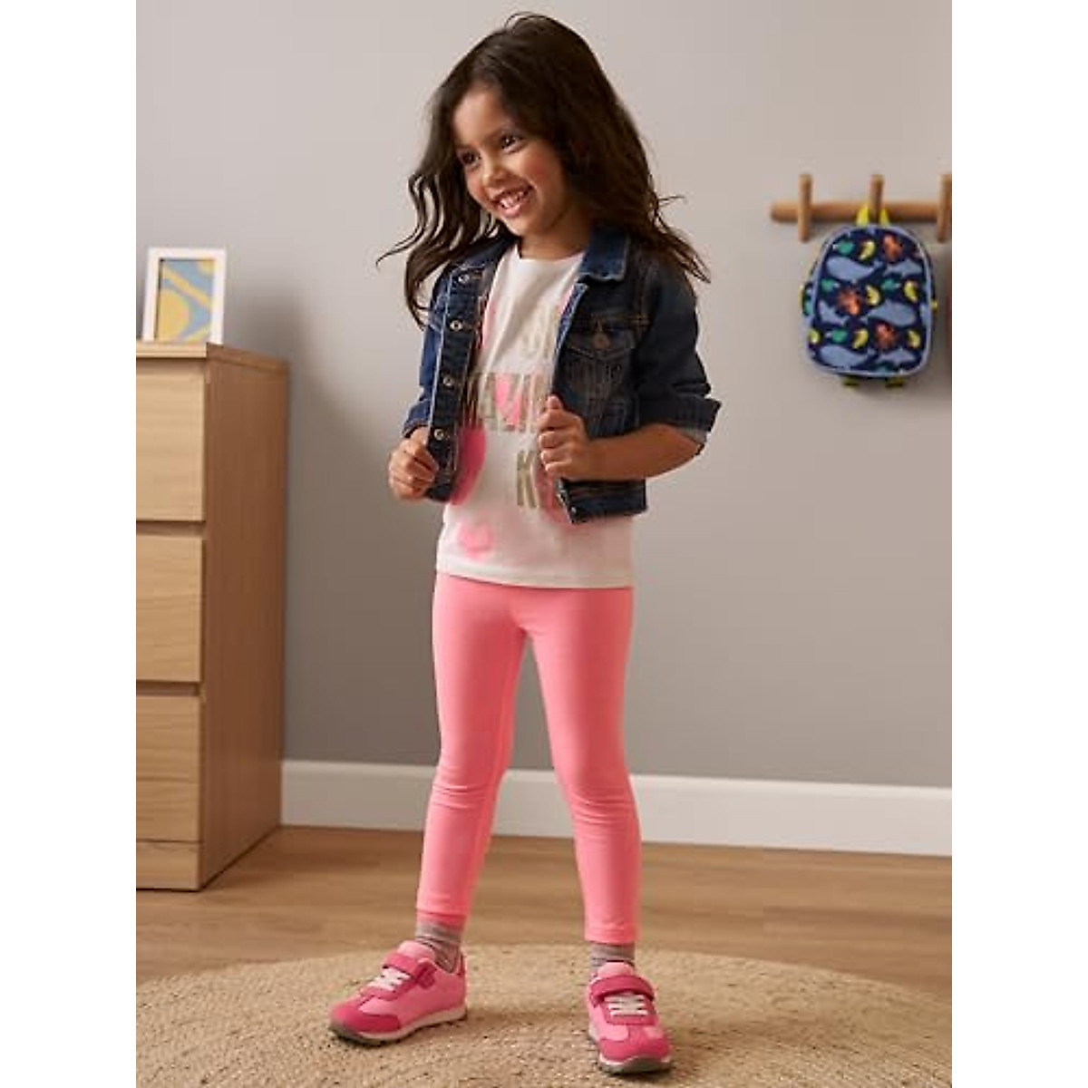 Simple Joys by Carter's Baby Boys' 3-Pack Leggings, Navy/Pink/Denim, 6-9 Months