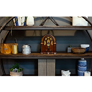 Crosley CR31D-WA Companion Retro AM/FM Tabletop Radio with Bluetooth Receiver, Walnut