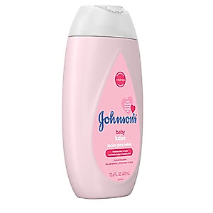 Johnson's Moisturizing Mild Pink Baby Lotion with Coconut Oil for Delicate Baby Skin, Paraben-, Phthalate- & Dye-Free, Hypoallergenic & Dermatologist-Tested, Baby Skin Care, 13.6 Fl. Oz
