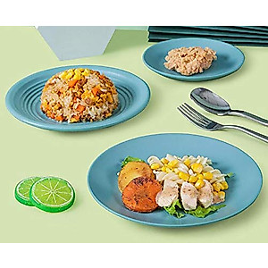 MBBITL 3-Pack Melamine Dinner Plates Dishes Set 7-inch Salad Plates Picnic Plates - Blue