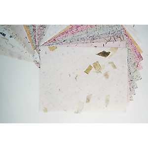 50 Sheets 8.5 x 11 Thin Mulberry Paper Sheets Handmade Art Tissue Washi Paper Design Craft Art Origami Suppliers Card Making (Tamarind Leaves,Onion,Banana Tree Fiber,Rice Straw etc.)