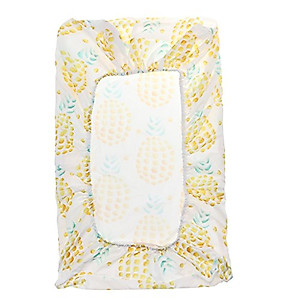 Tongina Reusable Diaper Change Table Pad Covers, Pineapple, as described