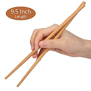 Jucoan 100 Pairs Reusable Bamboo Chopsticks Set, 9.5 Inches Long Natural Healthy Bamboo Chopsticks, Lightweight Wooden Chopsticks for Noodles, Sushi, Home, Party, Restaurant