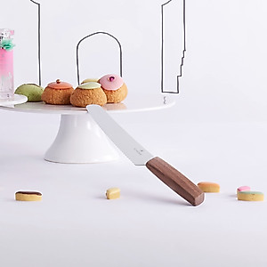 Victorinox Swiss Modern Bread & Pastry Knife - Serrated Bread Knife for Kitchen Accessories - Sharp Kitchen Knife for Cutting Sandwiches, Vegetables & More - Wavy Edge, Walnut Wood Handle, 8.5"