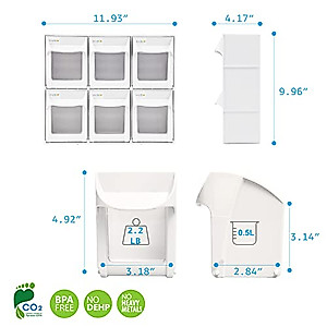 livinbox Plastic Tilt Out Bins Sewing Storage for Arts, Craft Sewing Supplies, Tea Bags Storage, Dental Tip Out Bin Cabinets,White, FO-306-WT