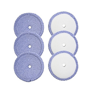 LCHONGMING 6pcs Washable Mother Yarn and Microfiber Mop Pads. Compatible for EVERYBOT, Edge, RS700 RS500 Robot Mop Cloths Replacement Accessory.Mop Pads