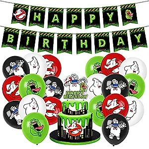 Ghost party supplies birthday, Ghost party supplies Set includes ghost happy birthday banner, ghost cake topper, ghost balloons, ghost party decorations for ghost birhtday themed party