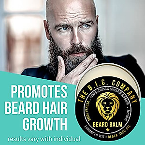 B.I.G. Company Beard Balm for Men - Light Weight Beard Wax with Good Hold, Styling, Control and Deep Conditioning of Beard Hair - Promotes Natural Beard Growth