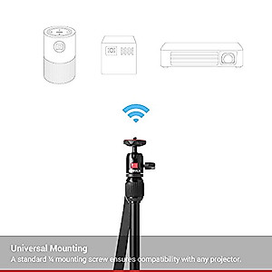 Anker Nebula Capsule Series Adjustable Tripod Stand, Compact, Aluminum Alloy Portable Projector Stand for Capsule, Capsule Max, and Capsule II with Universal Mount and Swivel Ball Head