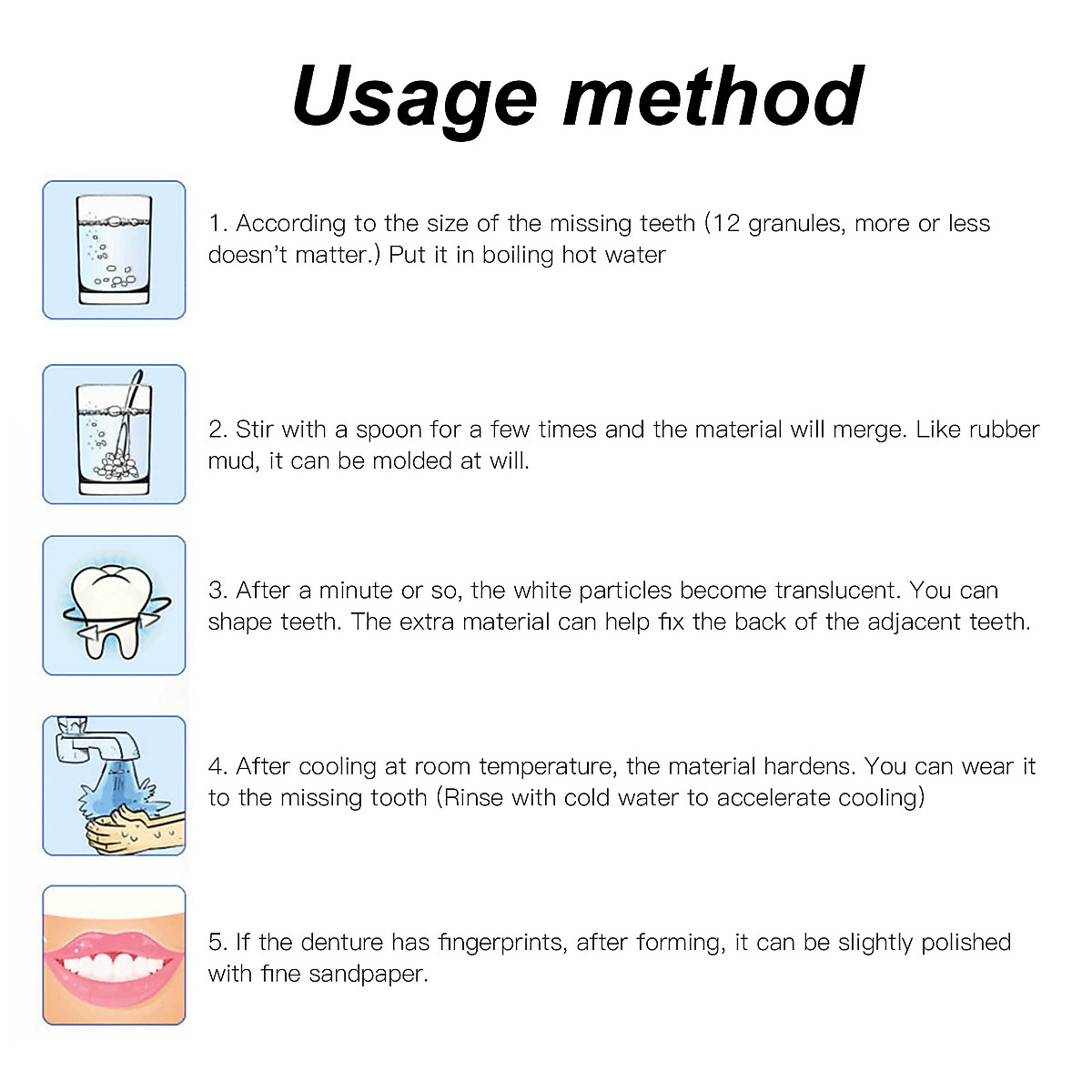 100g Moldable Thermal Fitting Bead, Temporary Tooth Filling Repair Accessory for Halloween Party Teeth Replacement Kit Restoration