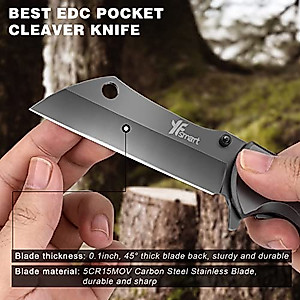 Kpieit Pocket Knife for Men, Folding Knife 3.4" Carbon Steel Stainless Blade, EDC Knife with LinerLock, clip, Tactical Knife for Camping Hunting Survival Indoor and Outdoor Mens Gift
