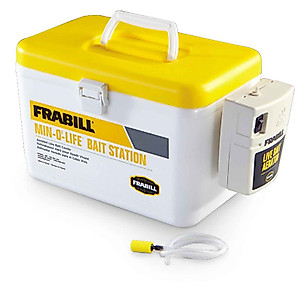 Frabill Bait Box with Aerator | Live Bait Storage Cooler with Portable Aerator | 8-Quart Capacity