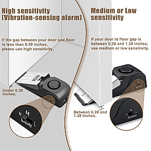 AceMining Portable Door Lock & 2 Pack Black Door Stop Alarm