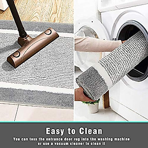 HEBE Indoor Doormat 32"x48" Large Front Door Mat Non Slip Absorbent Inside Mud Dirts Trapper Mats Low Profile Entrance Mat for Dogs Entrance Shoes Scraper Mat Floor Carpet Washable