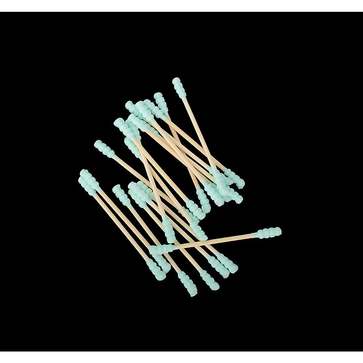 AKOAK 100 Pcs/set Colorful Double Head Spiral Cotton Swabs, Ear Picking Cotton Swabs, Makeup Remover Sanitary Swabs (Green)