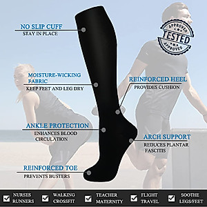 FuelMeFoot 3 Pack Copper Compression Socks - Compression Socks Women & Men Circulation - Best for Medical,Running,Athletic
