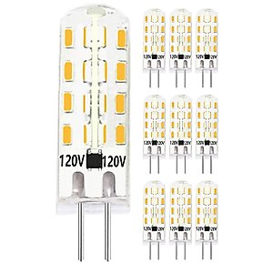 LIENNGKE G4 AC 120V Led Light Bulb 2W Equivalent to 20W Warm White 3000K 200lm Bi-pin Base G4 Bulbs 120V Pack of 10