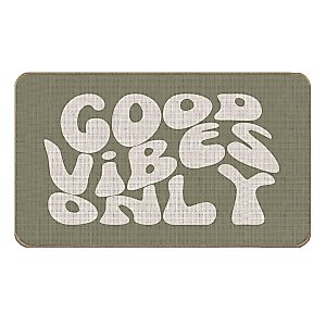 Lacosu Good Vibes Only Door Mat,Boho Door Mat,Sage Green Front Door Mat Indoor Outdoor Entrance,Bohemian Sage Green Dorm Room Decor,17"X30"