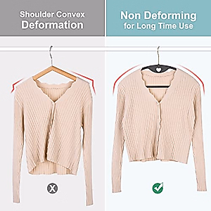 Velvet Clothes Hangers, ESEOE 50 Pack No Shoulder Bumps Suit Hangers with Swivel Hook, Ultra Thin Space Saving, Wide for Coat, Sweaters, Jackets, Shirt, Pants, Dresses (Dark Grey with Gold Hook)