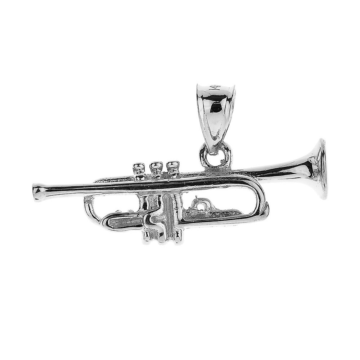 925 Sterling Silver Music Charm Trumpet Pendant