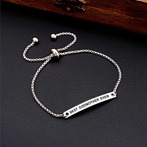 SOUSYOKYO Best Godmother Ever Gifts, Godmother Jewelry from Godson Goddaughter, Easter Day Bracelet for Godmother from Godchild