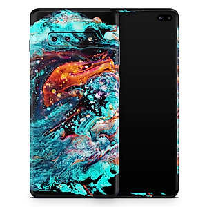 DesignSkinz Liquid Abstract Paint V21 Protective Vinyl Decal Wrap Skin Cover Compatible with The Samsung Galaxy S20 (Screen Trim & Back Glass Skin)