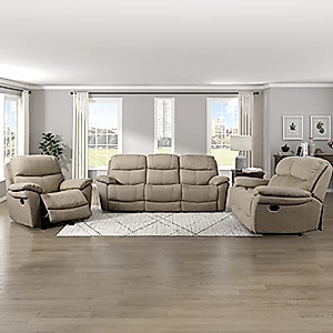 Lexicon Lapointe Wall-Hugger Manual Glider Reclining Chair, Tan