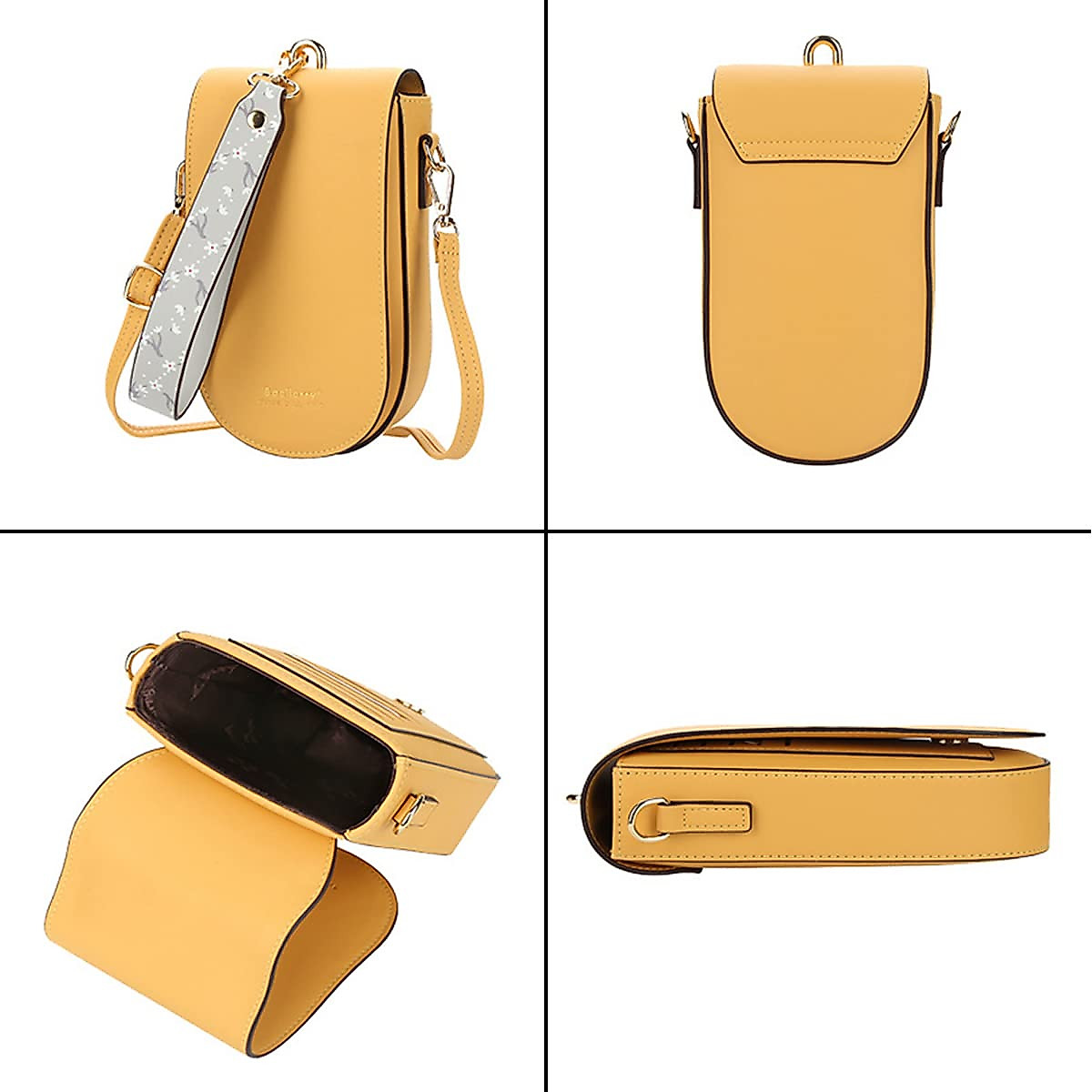 Sunwel Fashion Trendy Cell Phone Bag 5 Card Slots Mini Crossbody Bag Phone Purse Detachable Wristlet for Women Girls