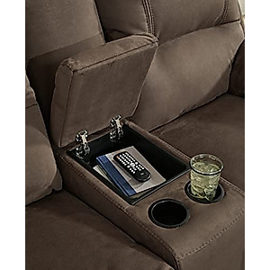 Signature Design by Ashley Next-Gen Gaucho DBL REC PWR Loveseat w/Console, 80"W x 41"D x 43"H, Dark Brown