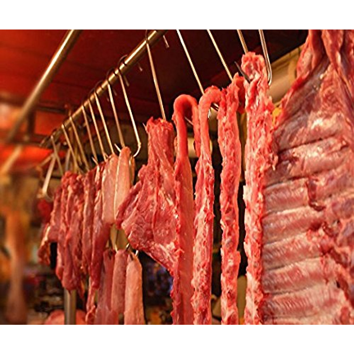 4pc 9" Heavy Duty & Thick ALAZCO Stainless Steel Meat Processing Butcher Hook - Wild Game, Smoking Ribs BBQ Large Fish, Hunting, Carcass Deer Hanging S-Hook Excellent Quality 9mm Thick