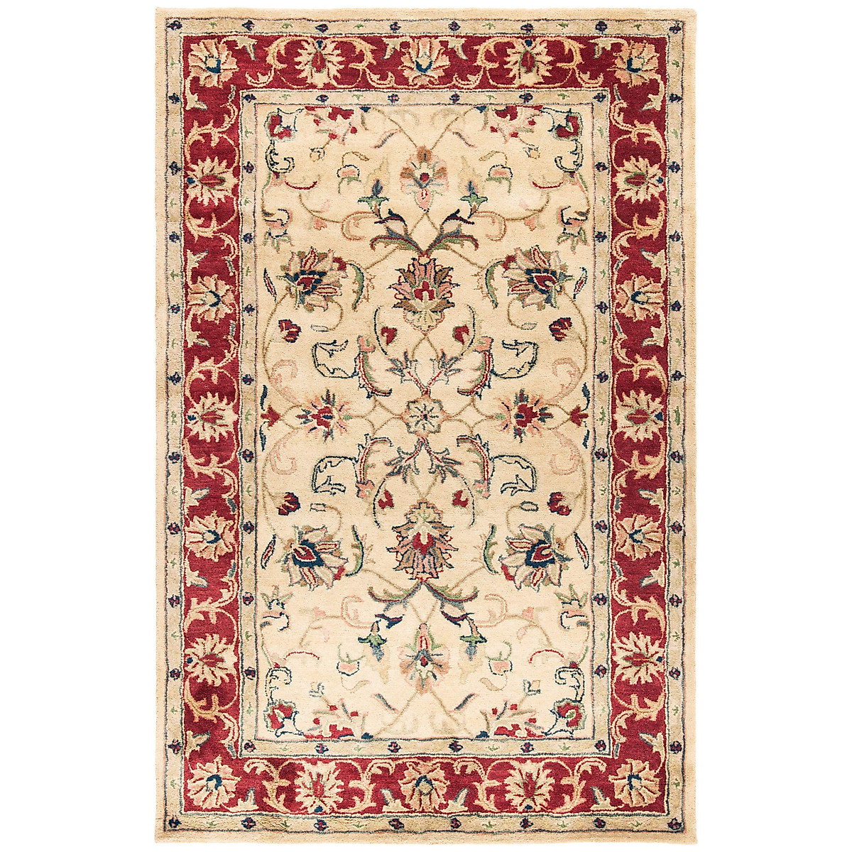 SAFAVIEH Classic Collection 6' x 9' Gold / Red CL398A Handmade Traditional Oriental Premium Wool Area Rug