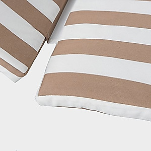 Christopher Knight Home Salem Outdoor Water Resistant Chaise Lounge Cushions, 2-Pcs Set, Brown / White Stripe