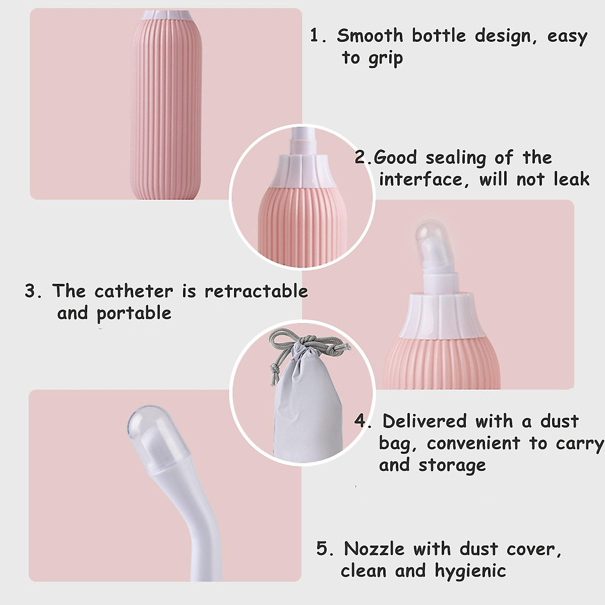 Draduo Portable Bidet Handheld Personal Hygiene Refresher Feminine Washers Portable Toilet Butt Cleaner Feminine Menstrual Pubic Care Fart Washer Bidet Spray Bottle for Home/Travel/Outdoor(500ml)