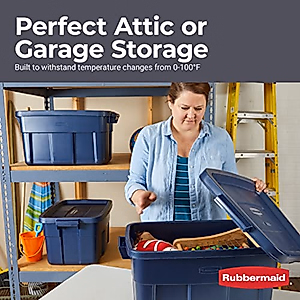Rubbermaid Roughneck️ Storage Totes 14 Gal, Durable Stackable Storage Containers, Great for Dry Food Storage, Clothing, Camping Gear and More, 6-Pack
