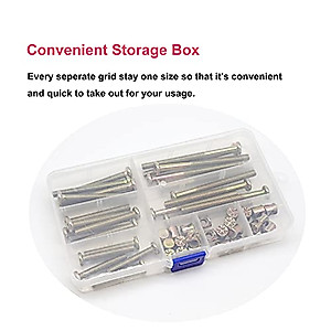 Baby Bed Crib Screws Hardware Replacement Kit, cSeao 25-Set M6x40mm/ 50mm/ 60mm/ 70mm/ 80mm Hex Drive Socket Cap Screws Barrel Nuts Assortment Kit for Beds Headboards Chairs Furniture