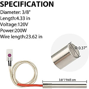 Unidanho 2 Packs Pellet Grill Igniter Replacement for Pit Boss & Camp Chef Smokers, Hot Rod Ignitor Kit Compatible with Pit Boss& Camp Chef Pellet Grill with 2pc Fuse