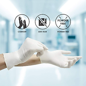 AroPaw New Disposable Latex Gloves, Powder Free 10 Boxes 1000 Gloves (Small)
