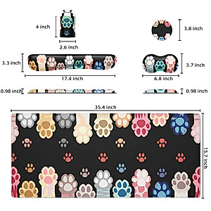 PULAIXIN Mouse Pad Wrist Support Keyboard Wrist Rest Support Extended Gaming Mouse Pad (34.5×15.7 in) Large Ergonomic 5 in 1 Mousepad Desk Mat Combo - CatPaw