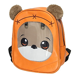 Bioworld Star Wars Backpack Ewok 3D Ears Faux Leather Mini Backpack Pin Display Miniature Backpack