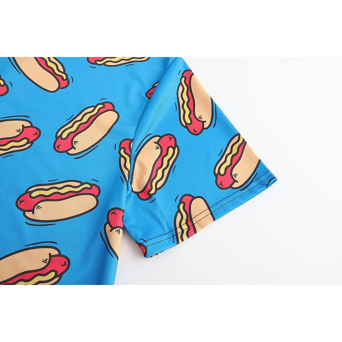 Golf Shirts for Men Dry Fit Mens Golf Shirt Short Sleeve Funny Hot Dog Golf Polo Shirts