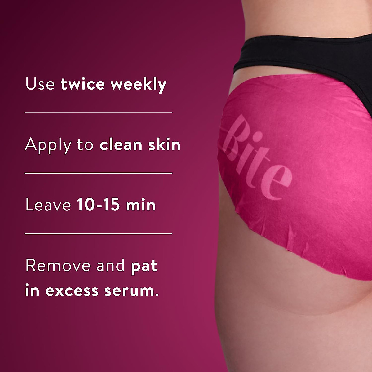 BAWDY Bite It - Plant Based Collagen Butt Mask - Hydrating + Toning Beauty Mask for Your Butt - 2 Sheets, One for Each Cheek - Clean Beauty Mask for Your Butt (2 Sheets - Single Use)