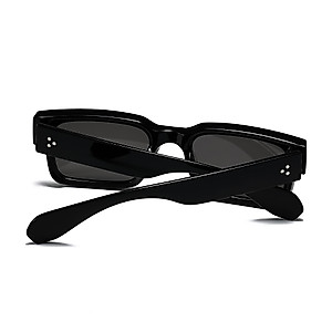 ZIMUSUN Square Frame Sunglasses for Women Men Trendy Chunky Rectangle Sun Glasses Black Shades(A1 Black/Grey)