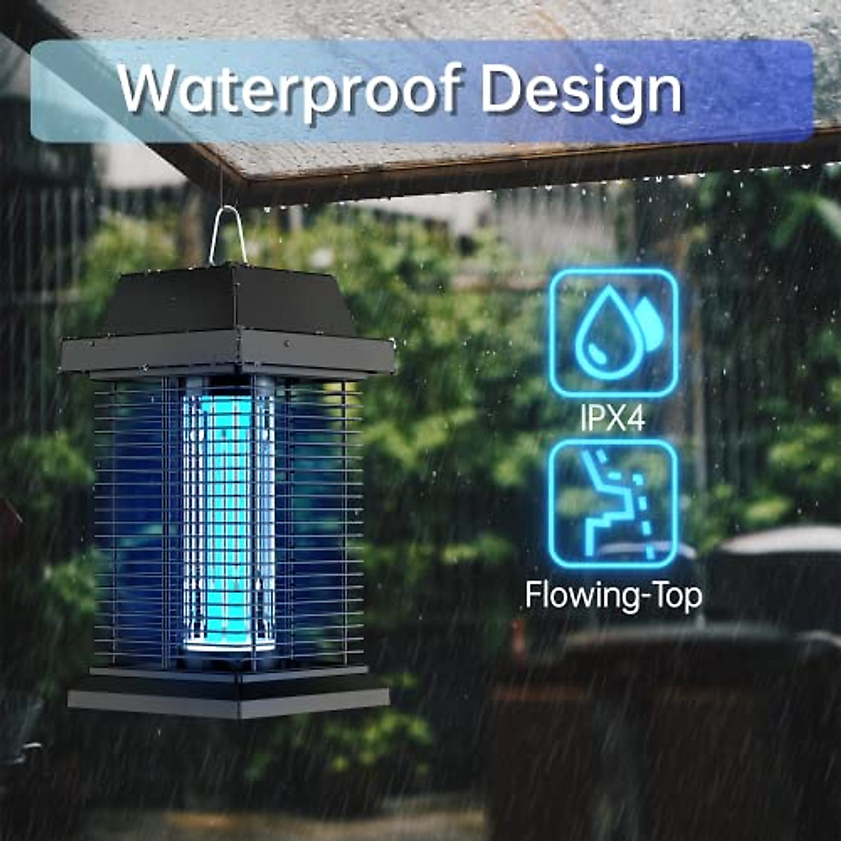 WVV Bug Zapper,4000V Electric Mosquito Zapper Indoor, Mosquito Killer,20W Waterproof UV Light Insect Fly Trap for Home Backyard Garden