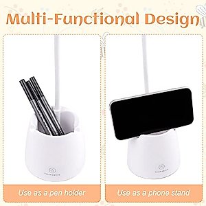 UOIXPUHUO LED Desk Lamp Desk Light for Home Office, Eye-Caring Small Desk Lamp with USB Charging Port for Kids, Reading Lamp for Desk with 3 Lighting Modes for College Dorm Room