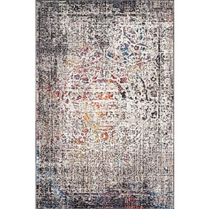 Loloi Medusa Rug, Granite & Multi 6' x 8'-8" Area Rug – Contemporary Accent Rugs for Living Room, Bedroom, Entryway & Hallway, No Shed High Traffic Area Home Decor Rug