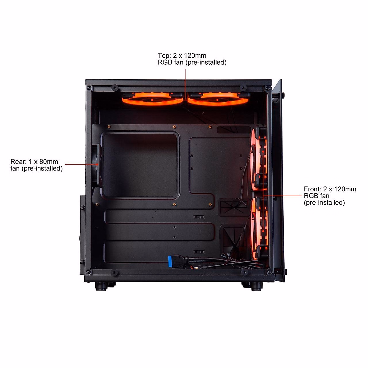 Rosewill CULLINAN PX RGB-ST ATX Mid-Tower Gaming PC Computer Case, Supports 240 & 280mm Liquid Coolers, 4 Dual-Ring Remote-Controlled 120mm RGB LED Fans & 80mm Rear Fan, Tempered Glass