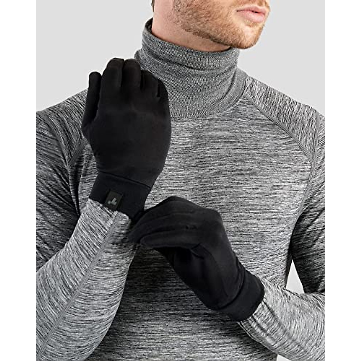 Terramar Adult Thermasilk Liner Winter Gloves for Men and Women Skiing, Hikking, Cold Weather Activities, Black, Medium