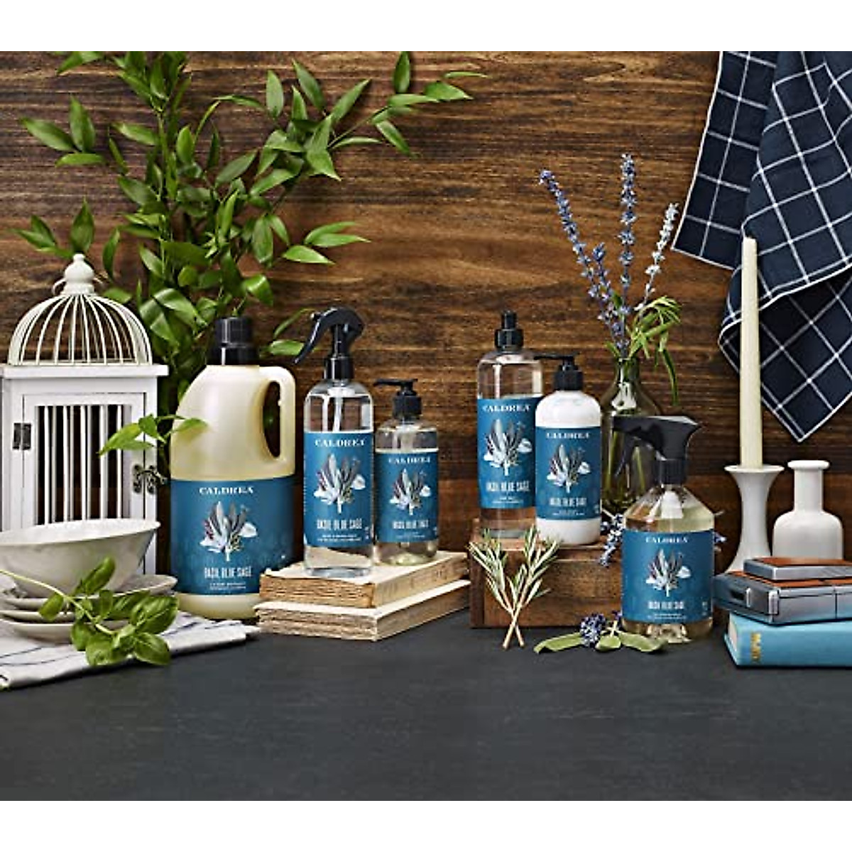 Caldrea Scented Candle, Made with Essential Oils and Other Thoughtfully Chosen Ingredients, 45 Hour Burn Time, Basil Blue Sage Scent, 8.1 oz