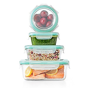 OXO Good Grips Smart Seal , 12 Piece Glass Container Set,Clear
