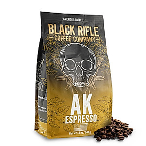 Black Rifle Coffee Company, AK-47 Espresso,100% Arabica Coffee,Colombian Supremo Roasted Dark, Whole Bean 12 oz Bag